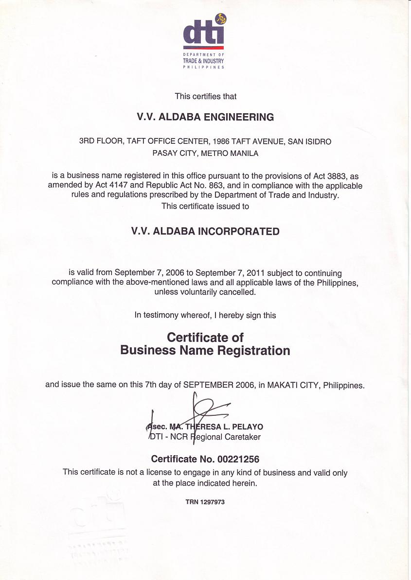 Profile | V. V. Aldaba Engineering - Owned and Operated by V. V. Aldaba Incorporated